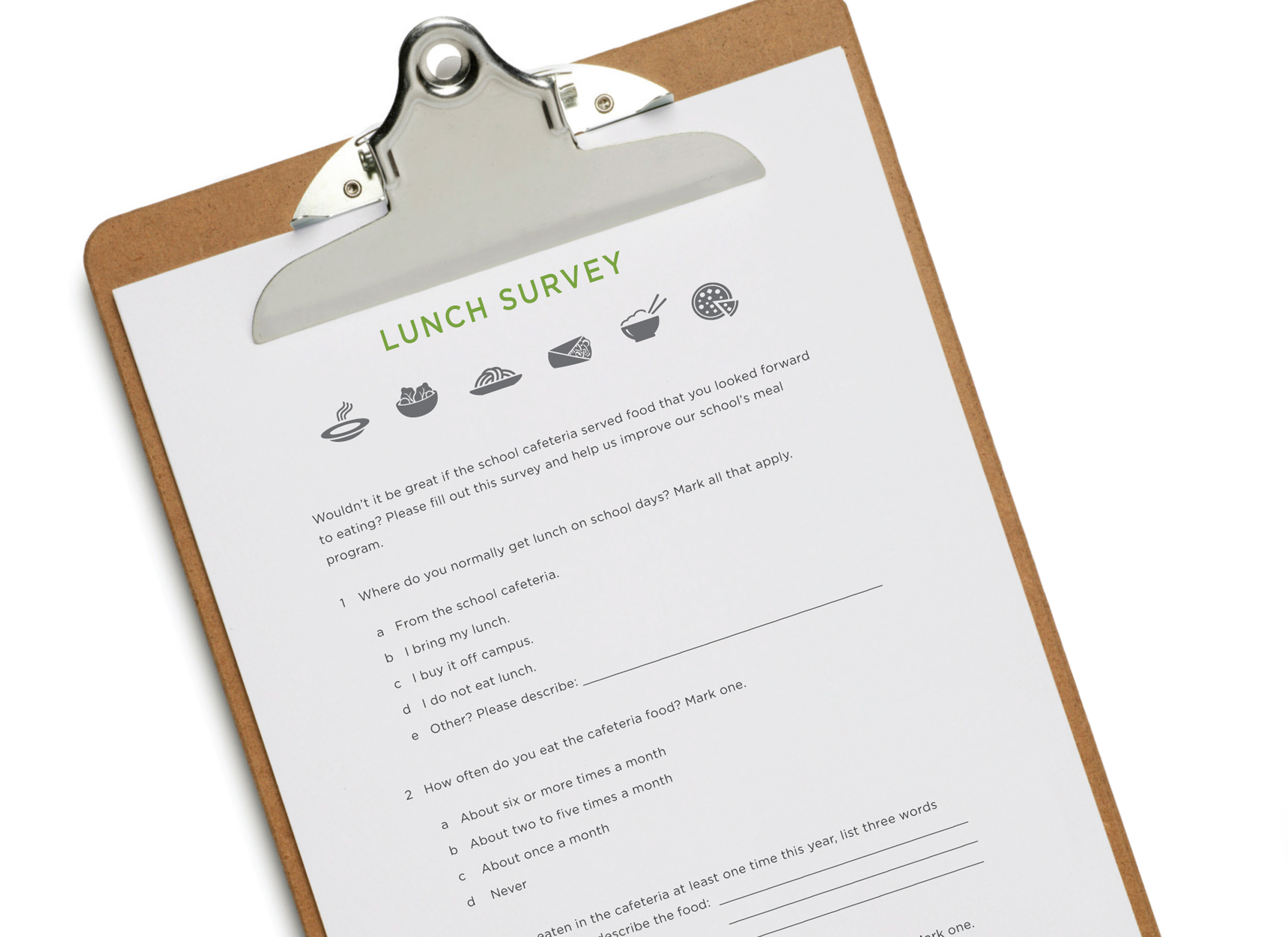 School Lunch Survey | ecoliteracy.org